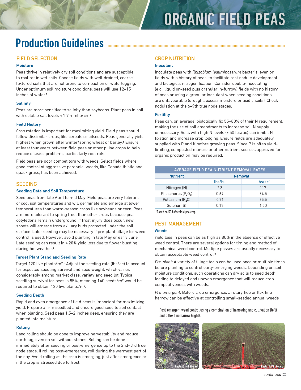 Organic Field Pea PRODUCTION GUIDELINES_April 2021_Page 1 – Manitoba ...